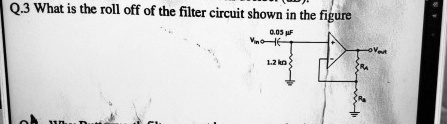 SOLVED: What is the roll off of the filter circuit shown in the figure ...