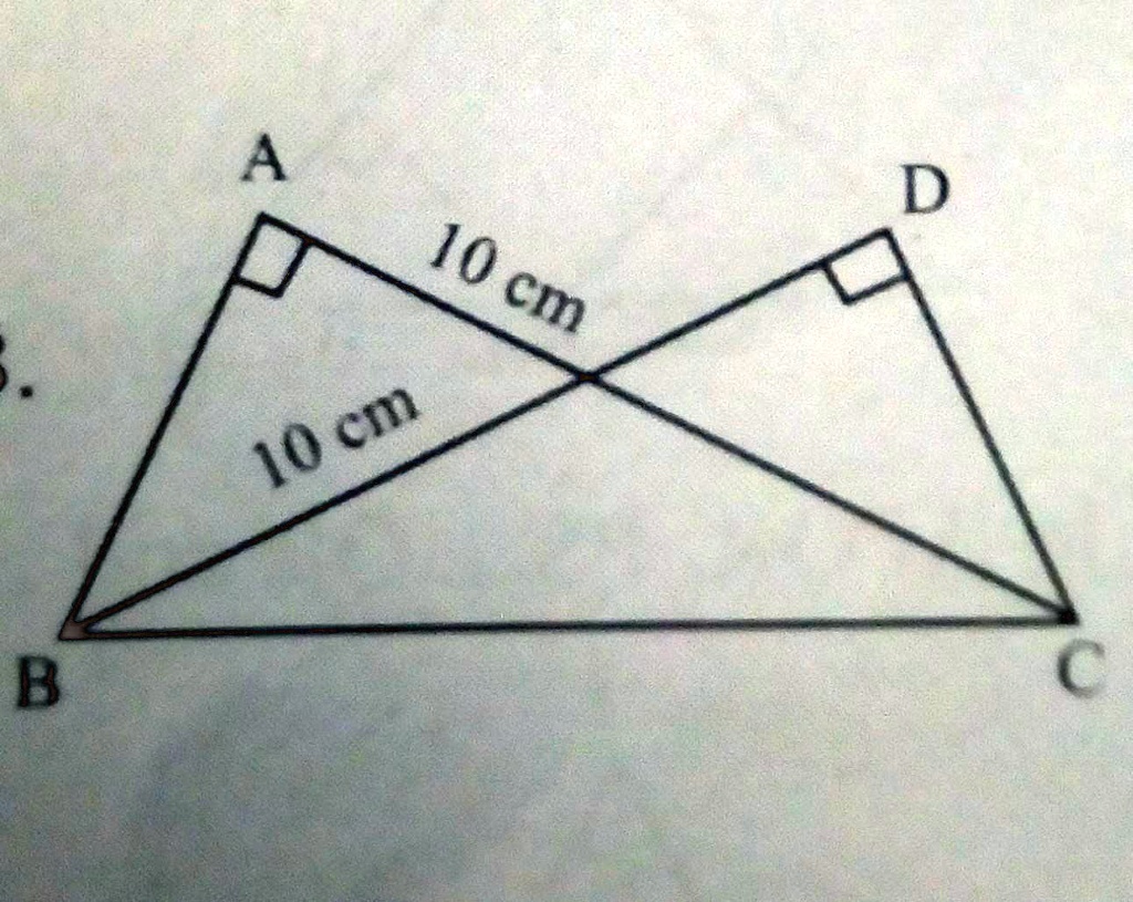 SOLVED:'In the adjoining figure, triangle ABC and triangle DCB are right angled at A and D ...