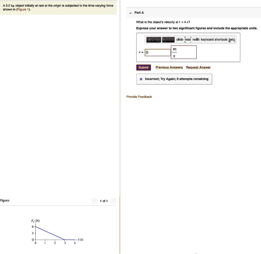 SOLVED: A3.0 kg object Initially at rest at the origln Is subjected t0 the lime-varylng torce ...