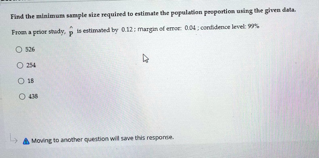 find the minimum sample size required to estimate the population ...