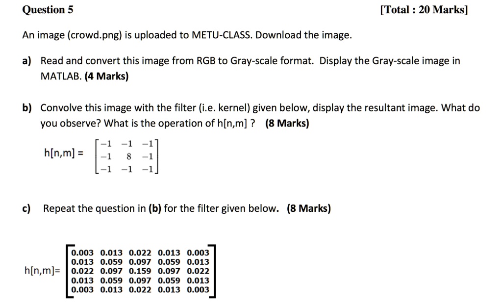 SOLVED: Text: Question 5 [Total: 20 Marks] An image (crowd.png) is ...