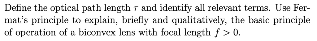 SOLVED:Define the optical path length 7 and identify all relevant terms ...