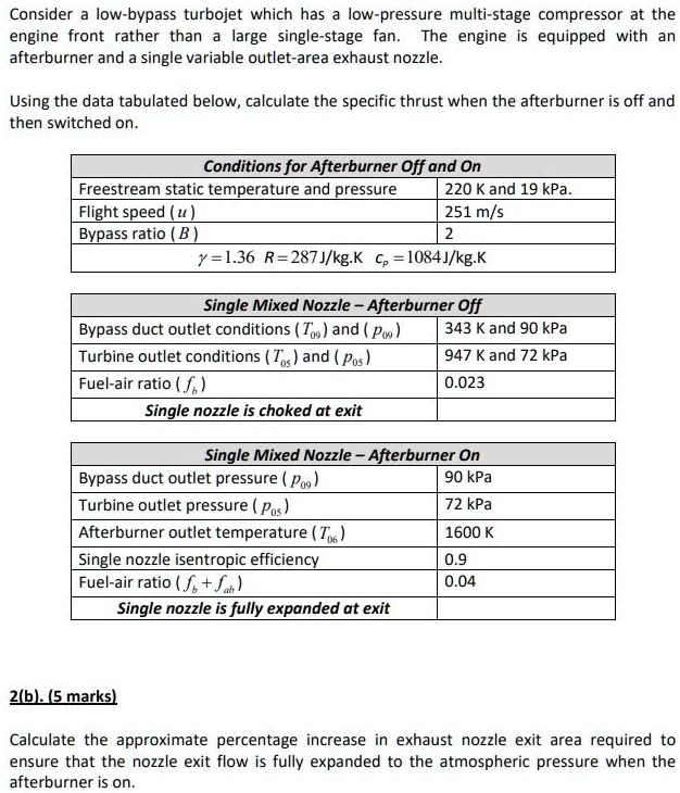 SOLVED: Consider a low-bypass turbojet which has a low-pressure multi-stage compressor at the ...