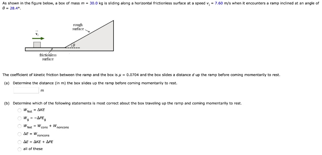 SOLVED: As shown in the figure below; 28.40 mass 30,0 kg sliding along ...