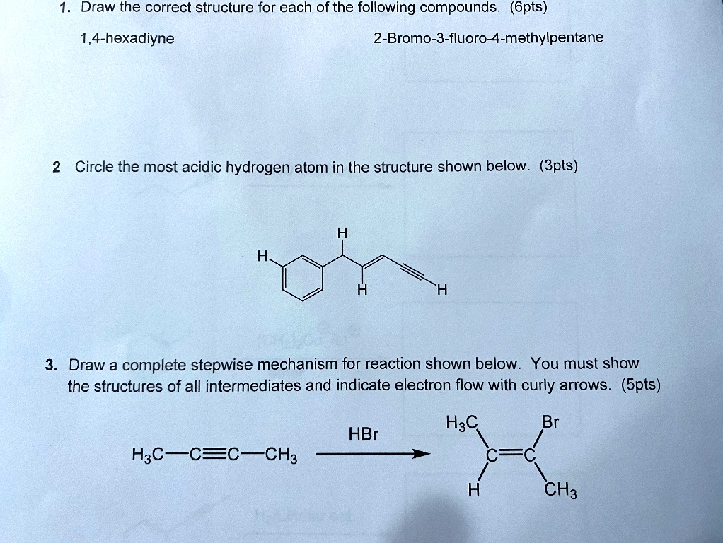 SOLVED:Draw the correct structure for each of the following compounds ...