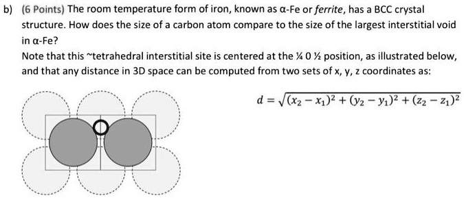 SOLVED: The room temperature form of iron known as Î±-Fe or ferrite has ...