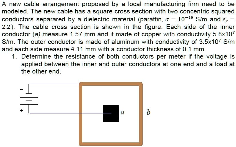 A new cable arrangement proposed by a local manufacturing firm need to ...