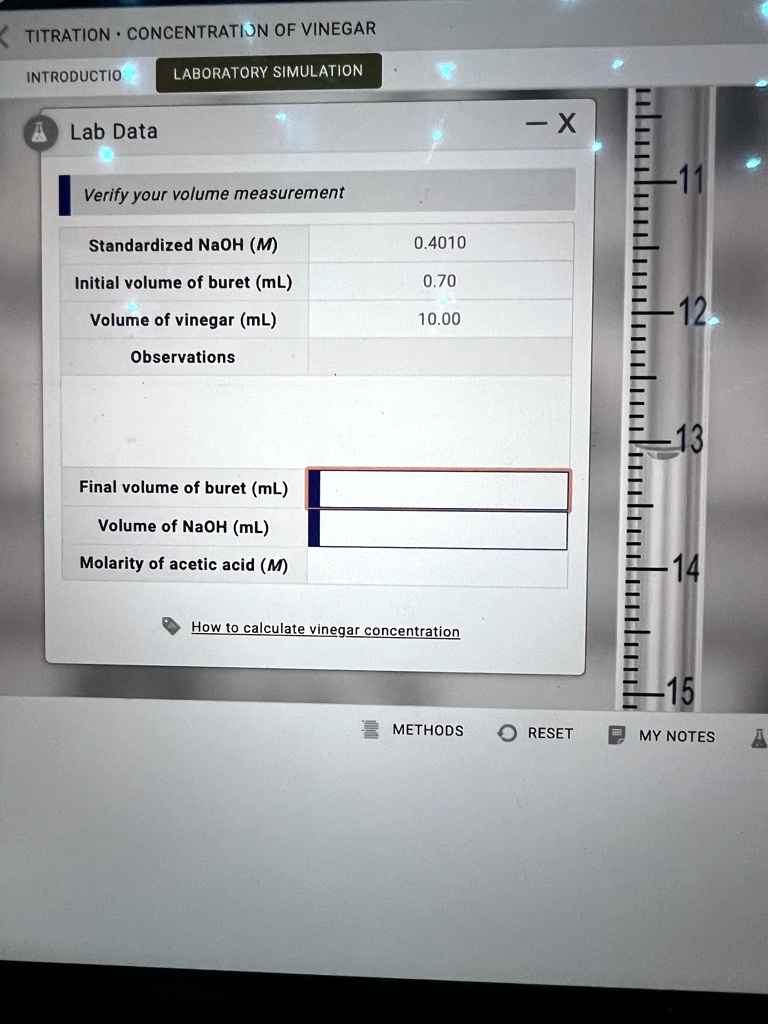 SOLVED: Texts: What is the Final Volume of buret (mL)? What is the volume of NaOH (mL)? What is ...