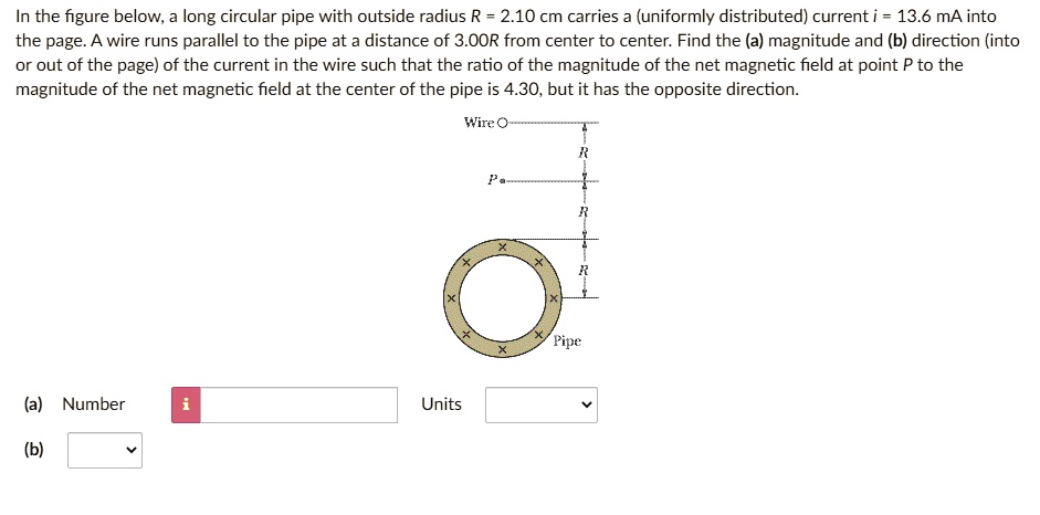 SOLVED: In the figure below; long circular pipe with outside radius R ...