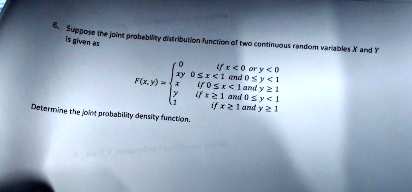 SOLVED: Suppose the joint probability distribution given as function of ...