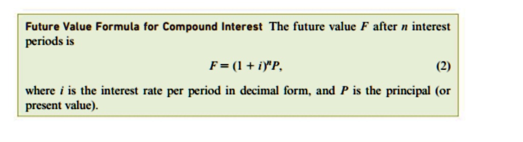 future value formula for compound interest the future value f alter n ...