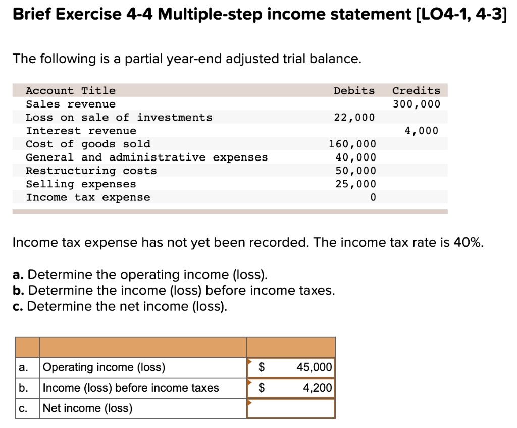 Multi Step Income Statement