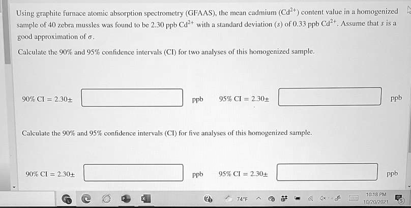 SOLVED: Using graphite furnace atomic absorption spectrometry (GFAAS ...