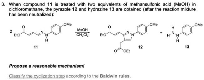 SOLVED: When the compound is treated with two equivalents of ...