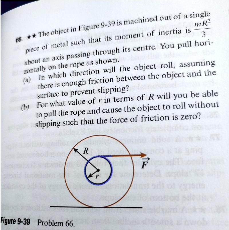 SOLVED: machined out of a single 9-39 is mR2 The object in Figure moment of inertia is 66. metal ...