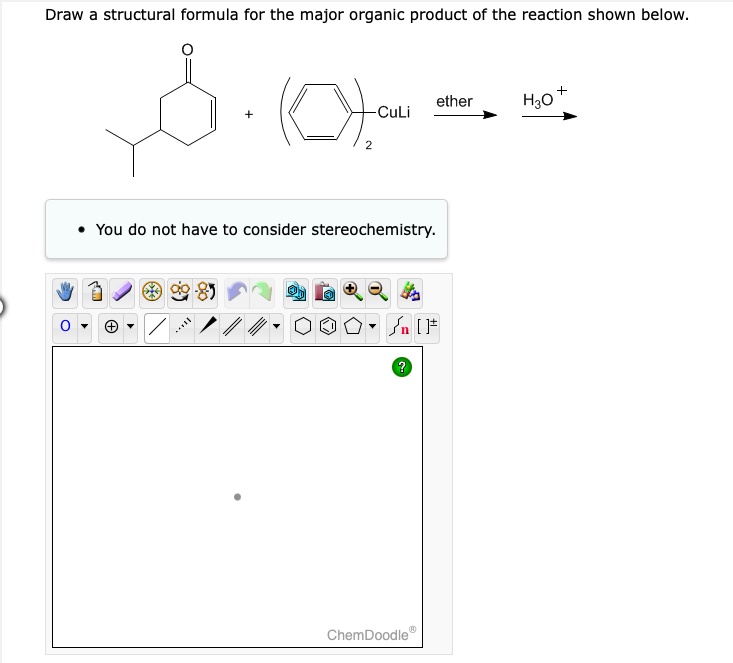 SOLVED: Draw a structural formula for the major organic product of the ...