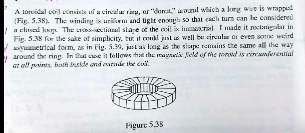 a toroidal coil consists of a circular ring or donut around which long ...