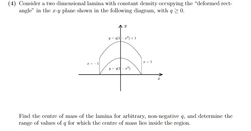 SOLVED: Consider a two dimensional lamina with constant density ...