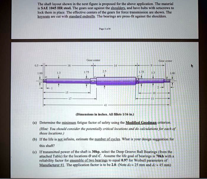 SOLVED: The shaft layout shown in the next figure is proposed for the ...