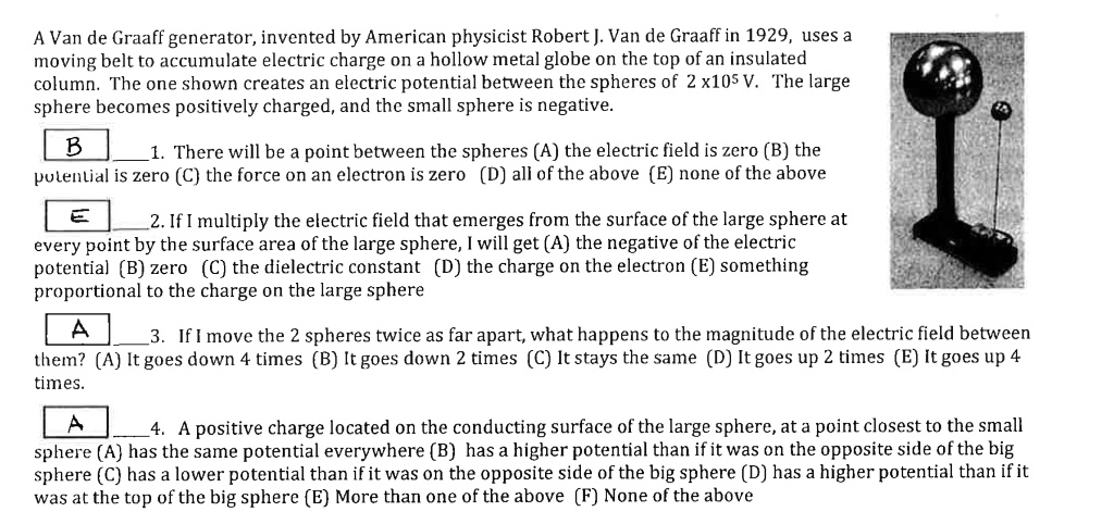 A Van de Graaff generator, invented by American physicist Robert J. Van ...