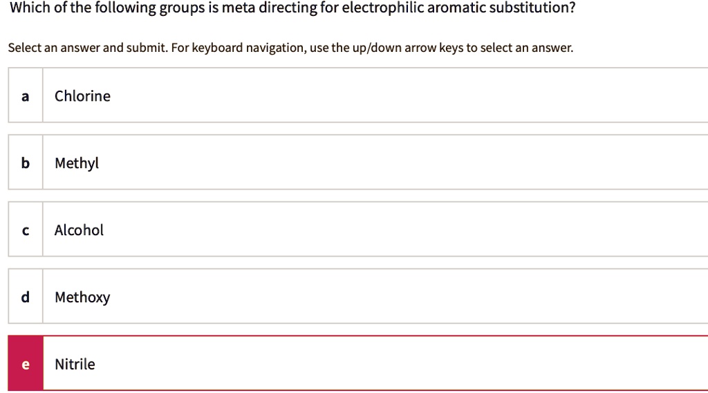 SOLVED:Which of the following groups is meta directing for ...
