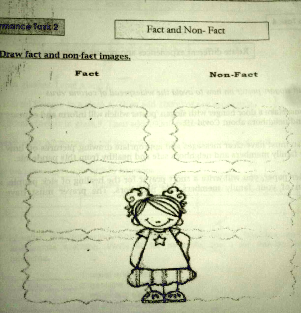 need ko po thanks kayo na bahala ance task 2 fact and non fact draw ...