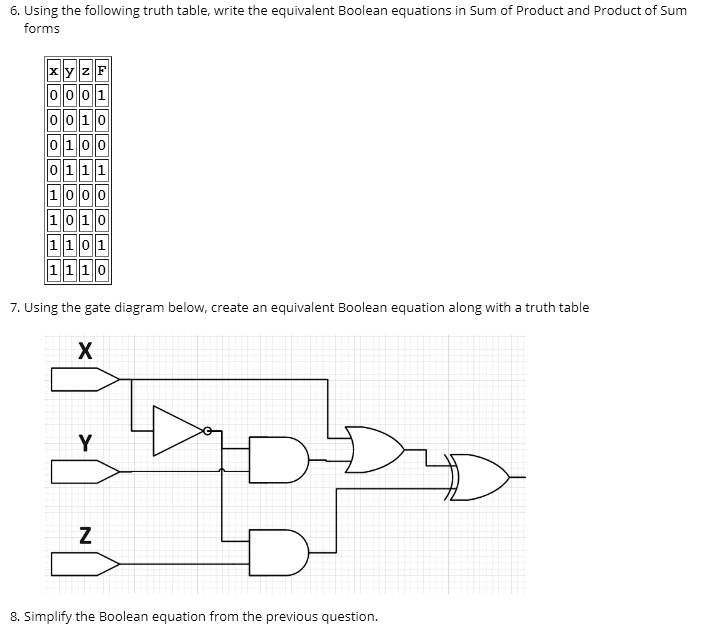 SOLVED: 6. Using the following truth table, write the equivalent ... SOLVED: 6. Using the following truth table, write the equivalent ...