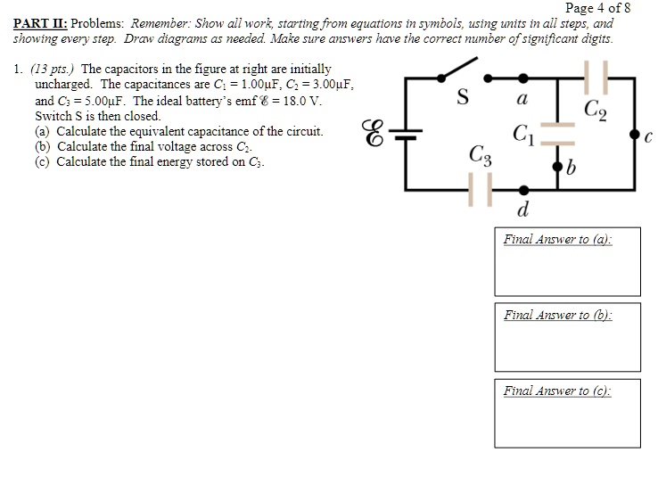 part ii problems remember show all work starting from equations in symbols using units in all ...