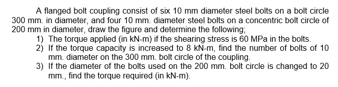 SOLVED: Please draw the FBD (Free Body Diagram) and the complete solution of the problem. A ...