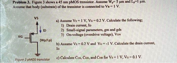 SOLVED: Problem 3 Figure 3 shows 45 nm pMOS trensistor: Assume Wp= um ...