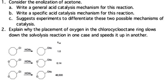 SOLVED:Consider the enolization of acetone_ Write general acid ...