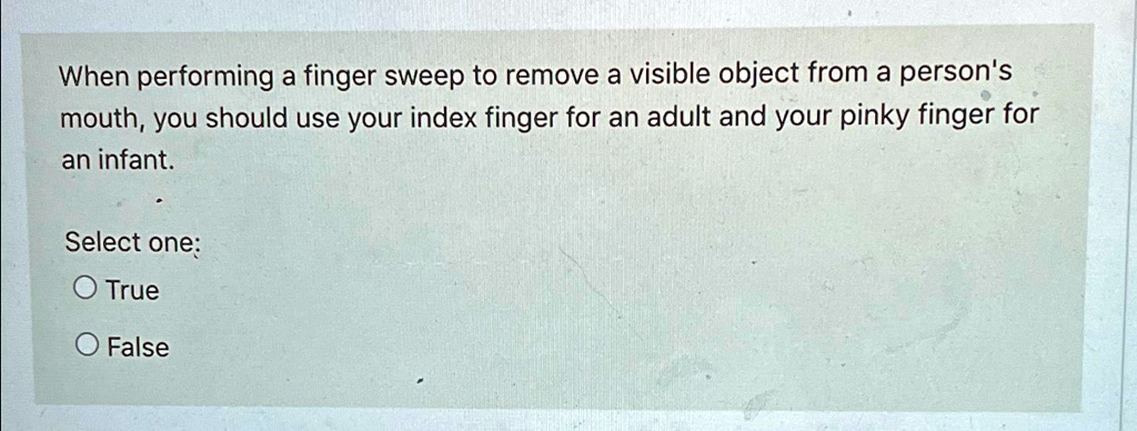 SOLVED: When performing a finger sweep to remove a visible object from ...