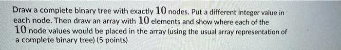 SOLVED: Draw complete binary tree with exactly 10 nodes. Put a ...
