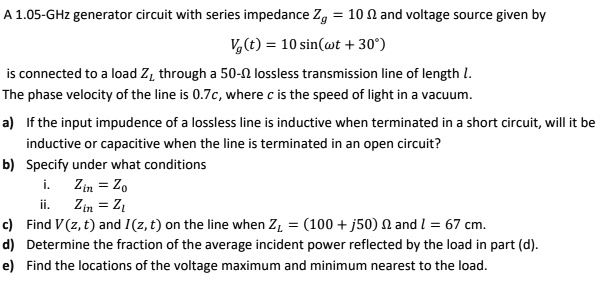 SOLVED: Please solve the following A 1.05-GHz generator circuit with ...