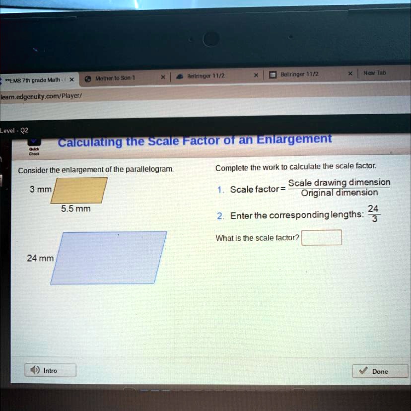 Calculating the Scale Factor of an Enlargement Consider the...