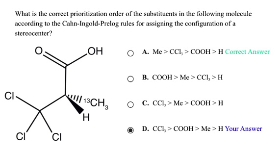 SOLVED: What is the correct prioritization order of the substituents in ...