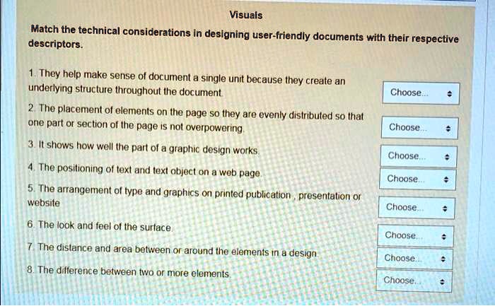 Visuals Match the technical considerations in designing user-friendly ...