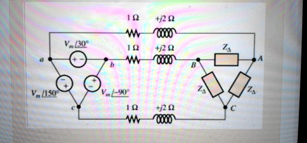 SOLVED: A delta-connected source delivers power to a delta-connected ...