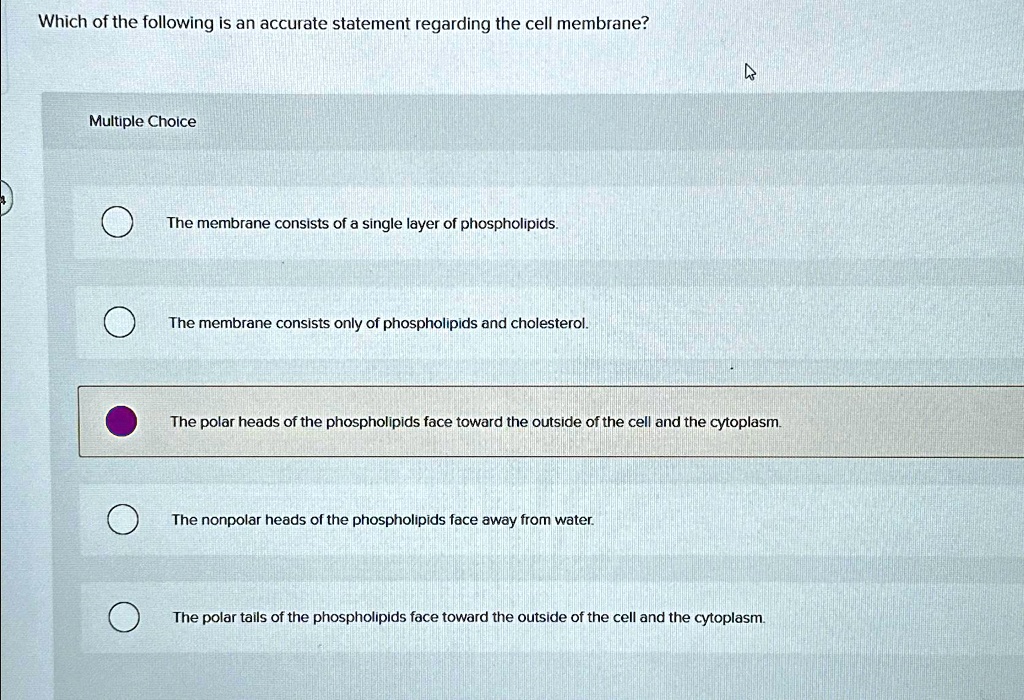 Which of the following is an accurate statement regarding the cell ...