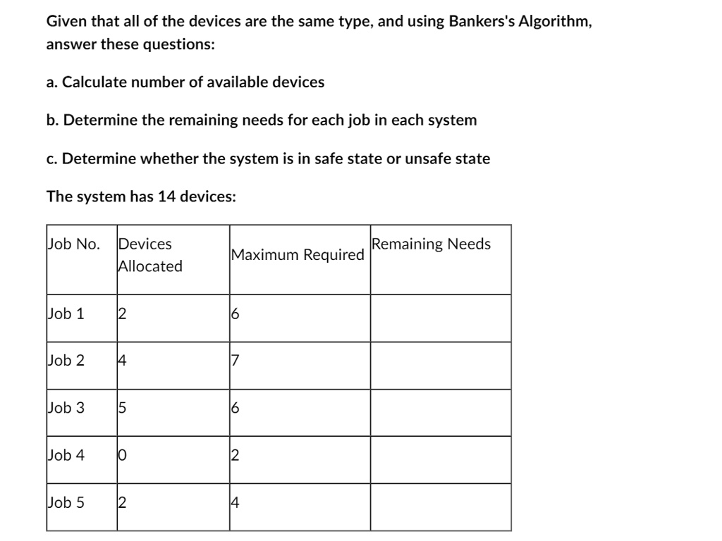 SOLVED: Given that all of the devices are the same type, and using ...