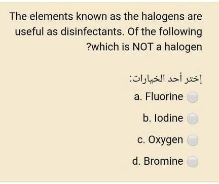 The elements known as the halogens are useful as...