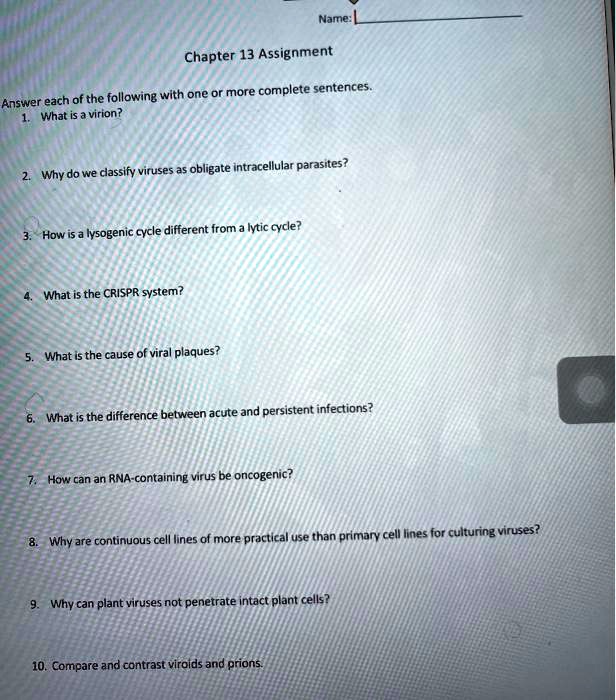 SOLVED: Text: Name Chapter 13 Assignment Following with one or more ...