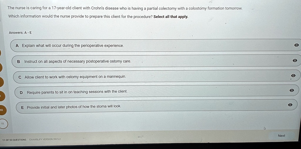 the nurse is caring for a 17 year old client with crohns disease who is ...