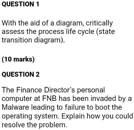 QUESTION 1 With the aid of a diagram, critically assess the process ...