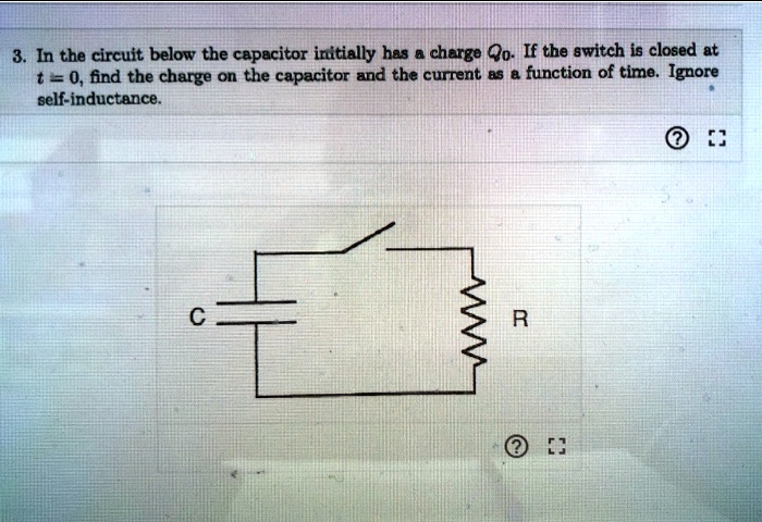 SOLVED: In the circuit below, the capacitor initially has charge Qo. If ...