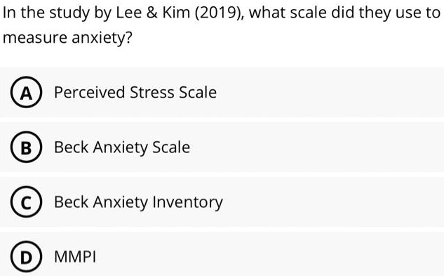 In the study by Lee Kim (2019), what scale did they use to measure ...