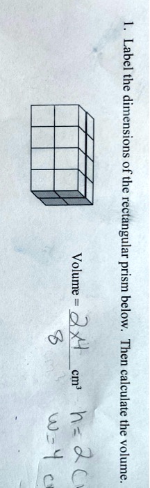 SOLVED: Label the dimensions of the rectangular Volume prism below 2A ...