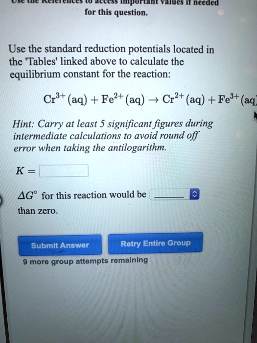 hpuntanvalues i nceded for this question use the standard reduction potentials located in the ...
