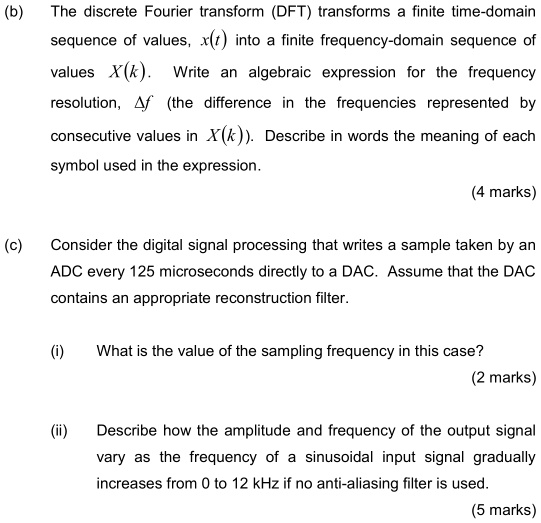 Solved The Discrete Fourier Transform Dft Transforms A Finite Time 1286