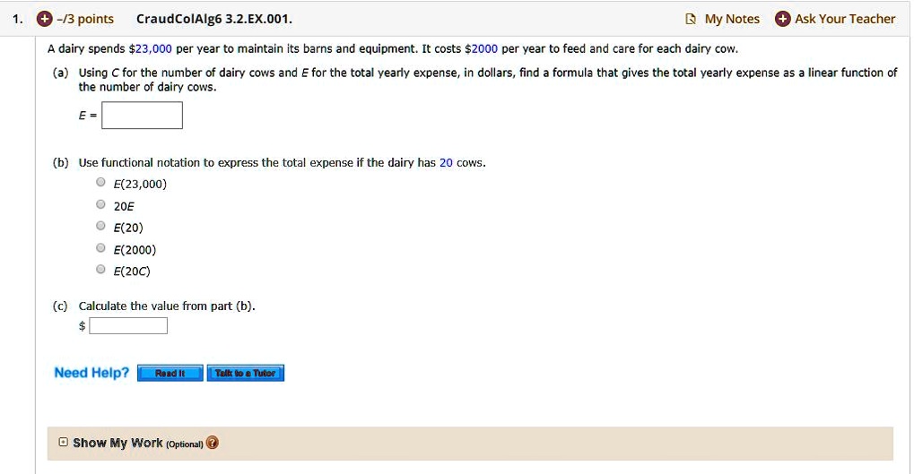 SOLVED: -13 points CraudColAlg6 3.2.EX.O01. My Notes Ask Your Teacher ...